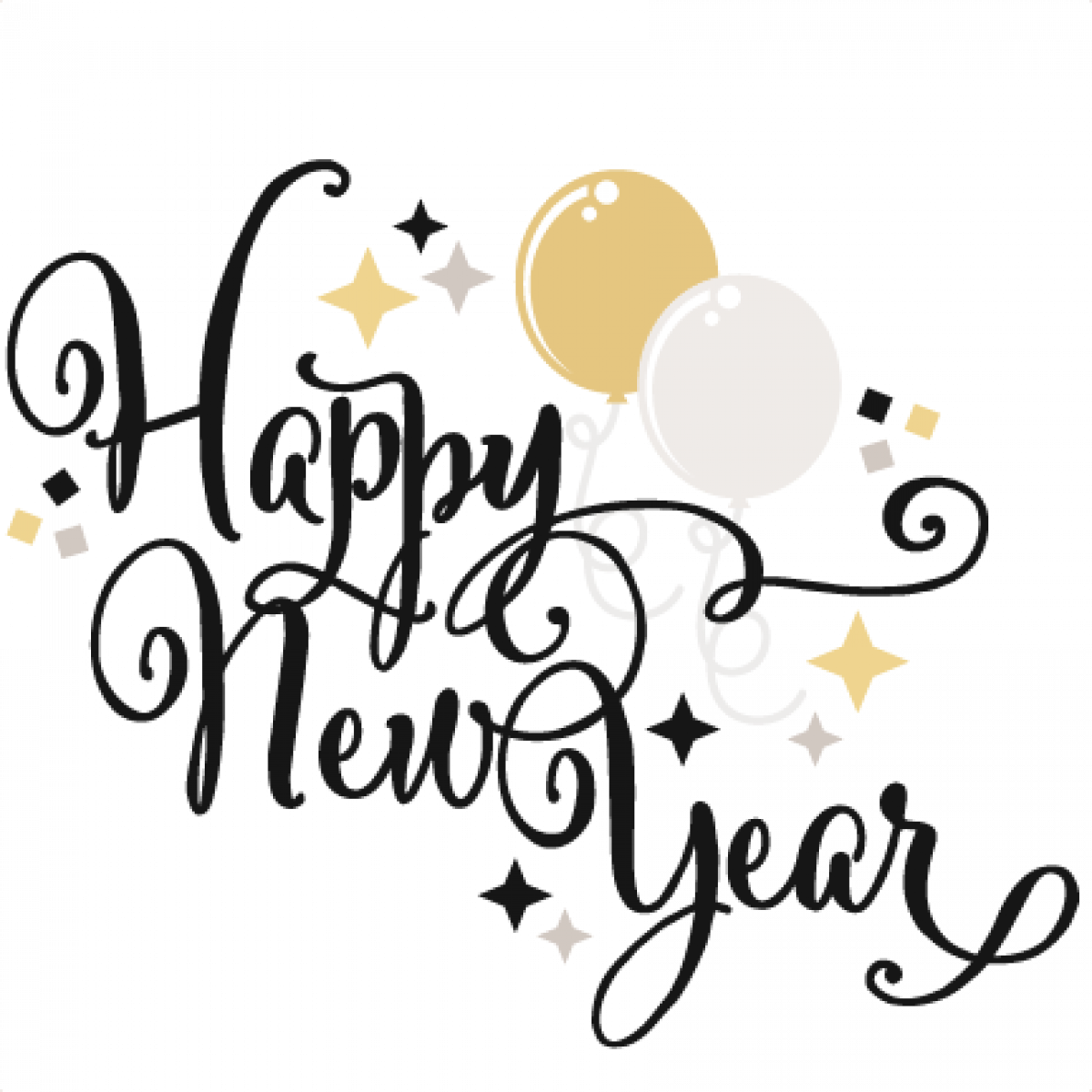 New Year Clipart Black And White