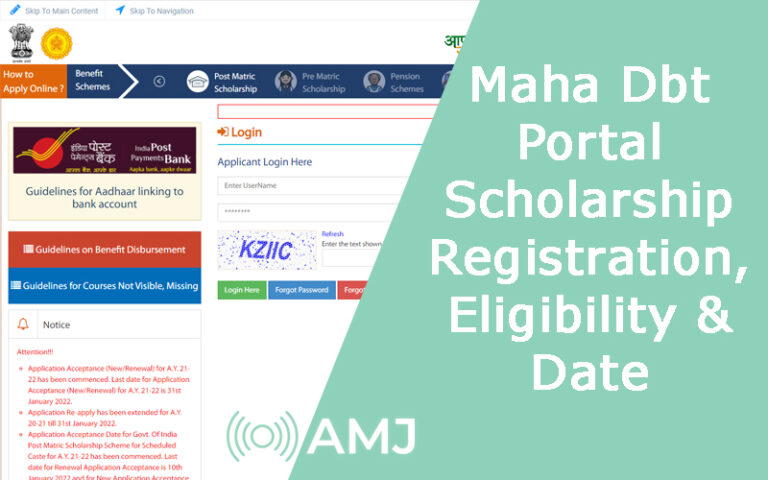 Maha Dbt Portal: Scholarship Registration, Eligibility & Date - AMJ